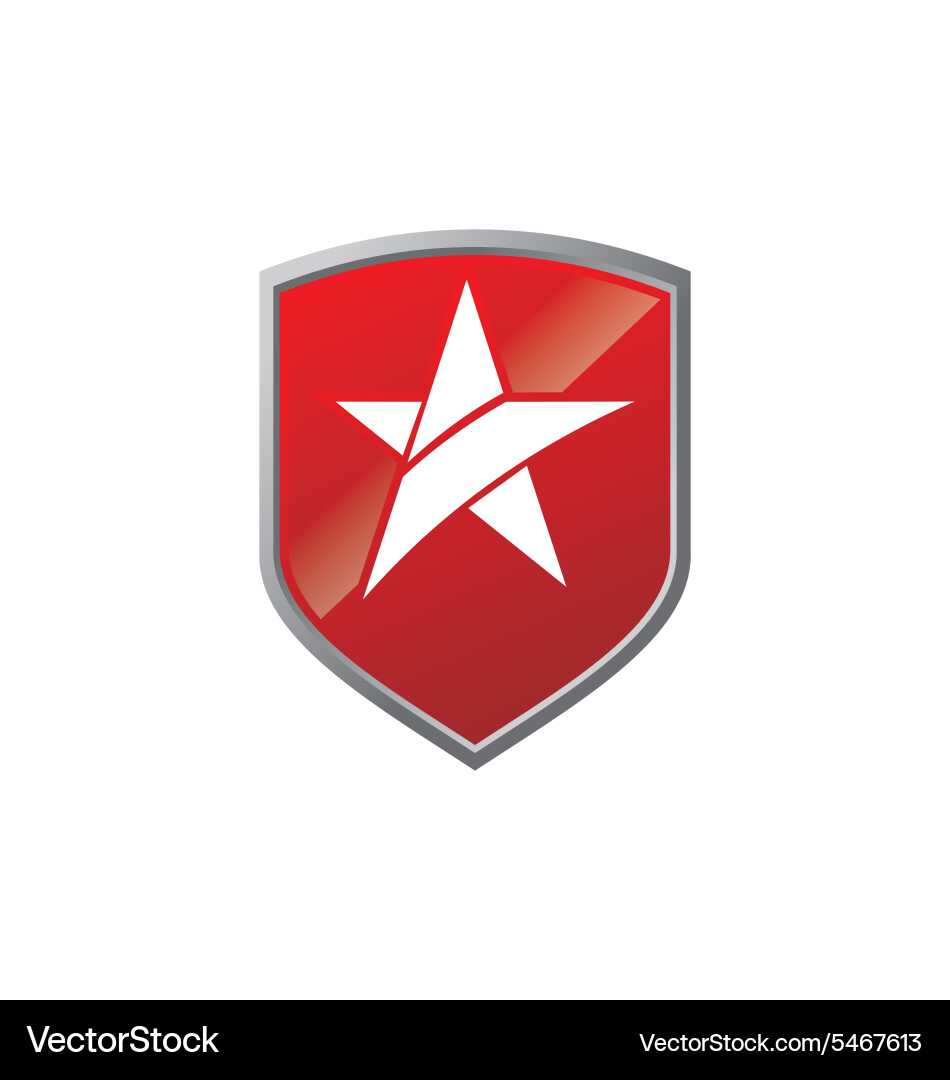 Star shield glory emblem logo Royalty Free Vector Image