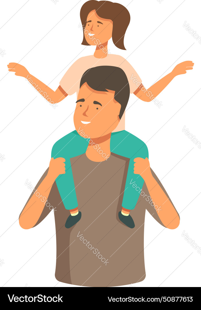 Study kid play icon cartoon father Royalty Free Vector Image