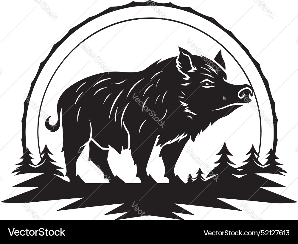 Tusker torrent iconic boar emblem graphics Vector Image