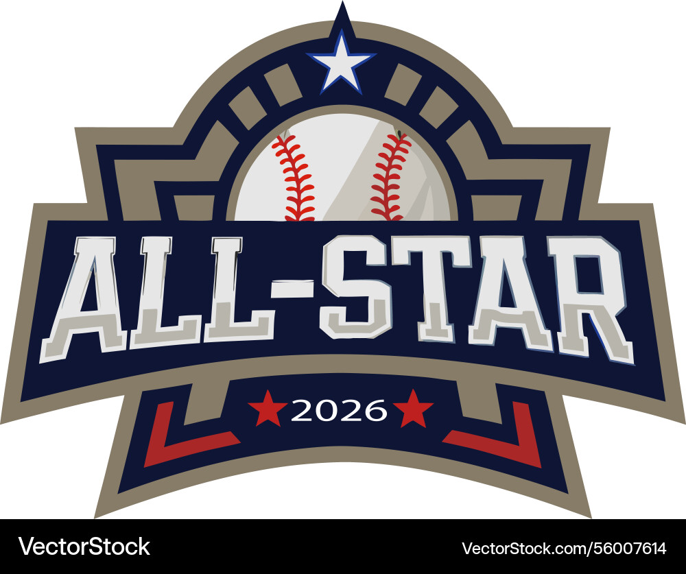 2026 allstar baseball team logo design featuring Vector Image