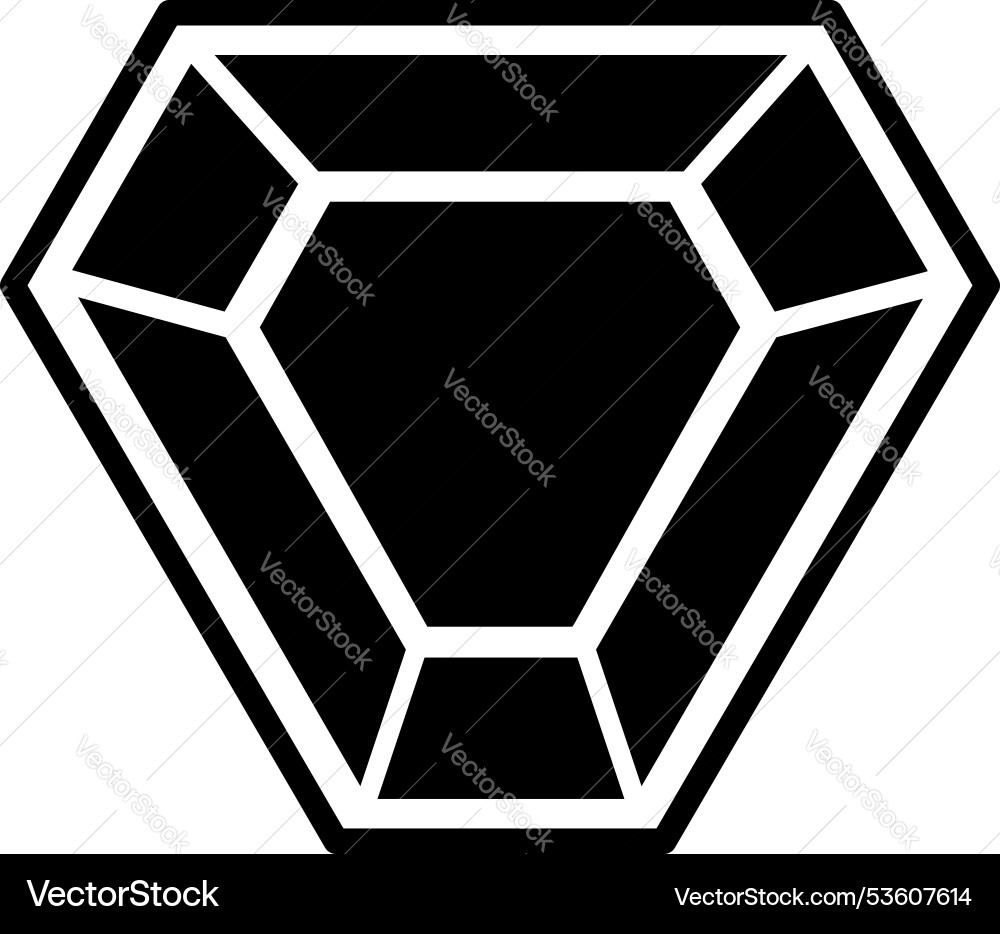 Crystal gemstone triangle shape Royalty Free Vector Image