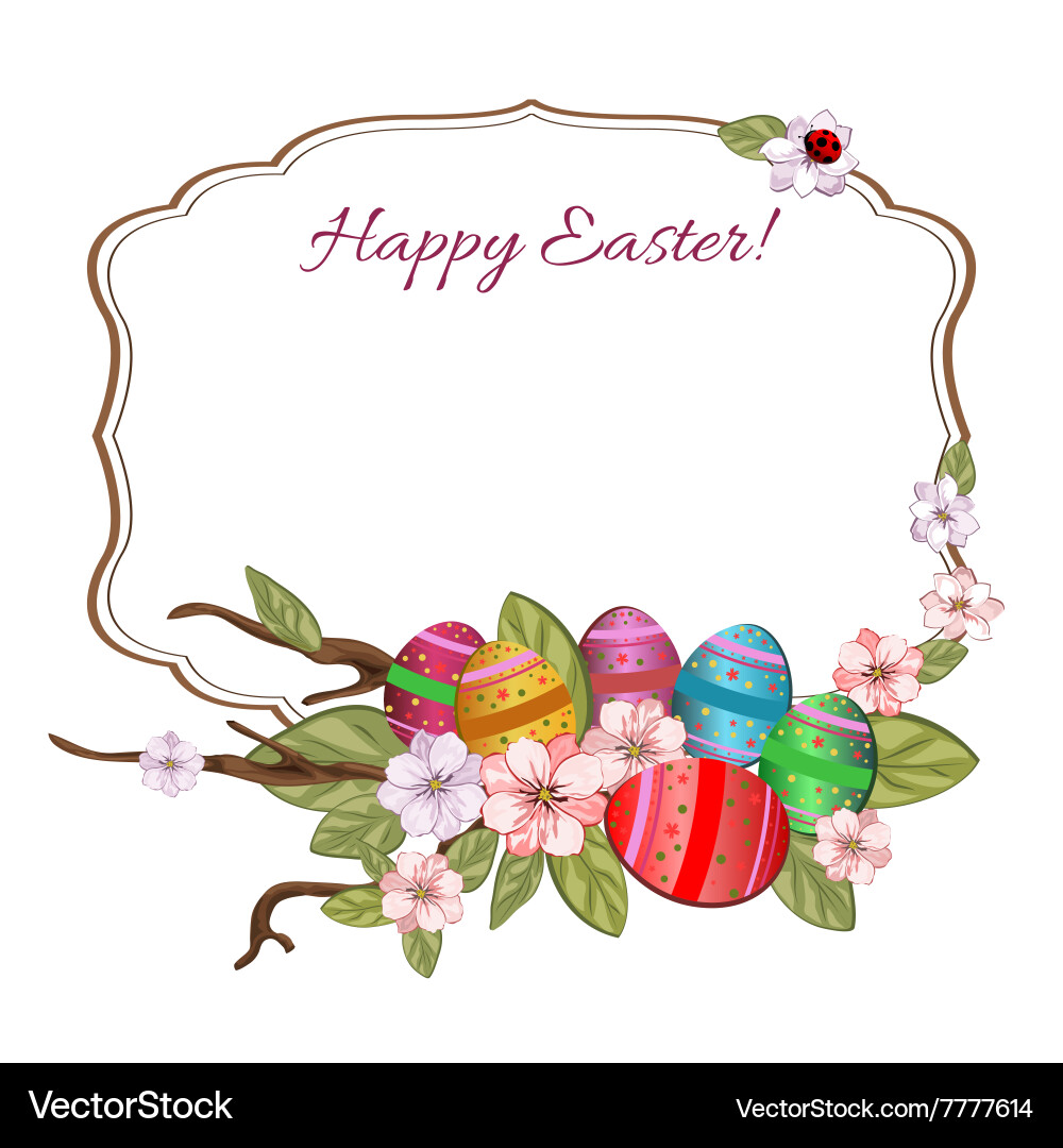 Easter frame Royalty Free Vector Image - VectorStock
