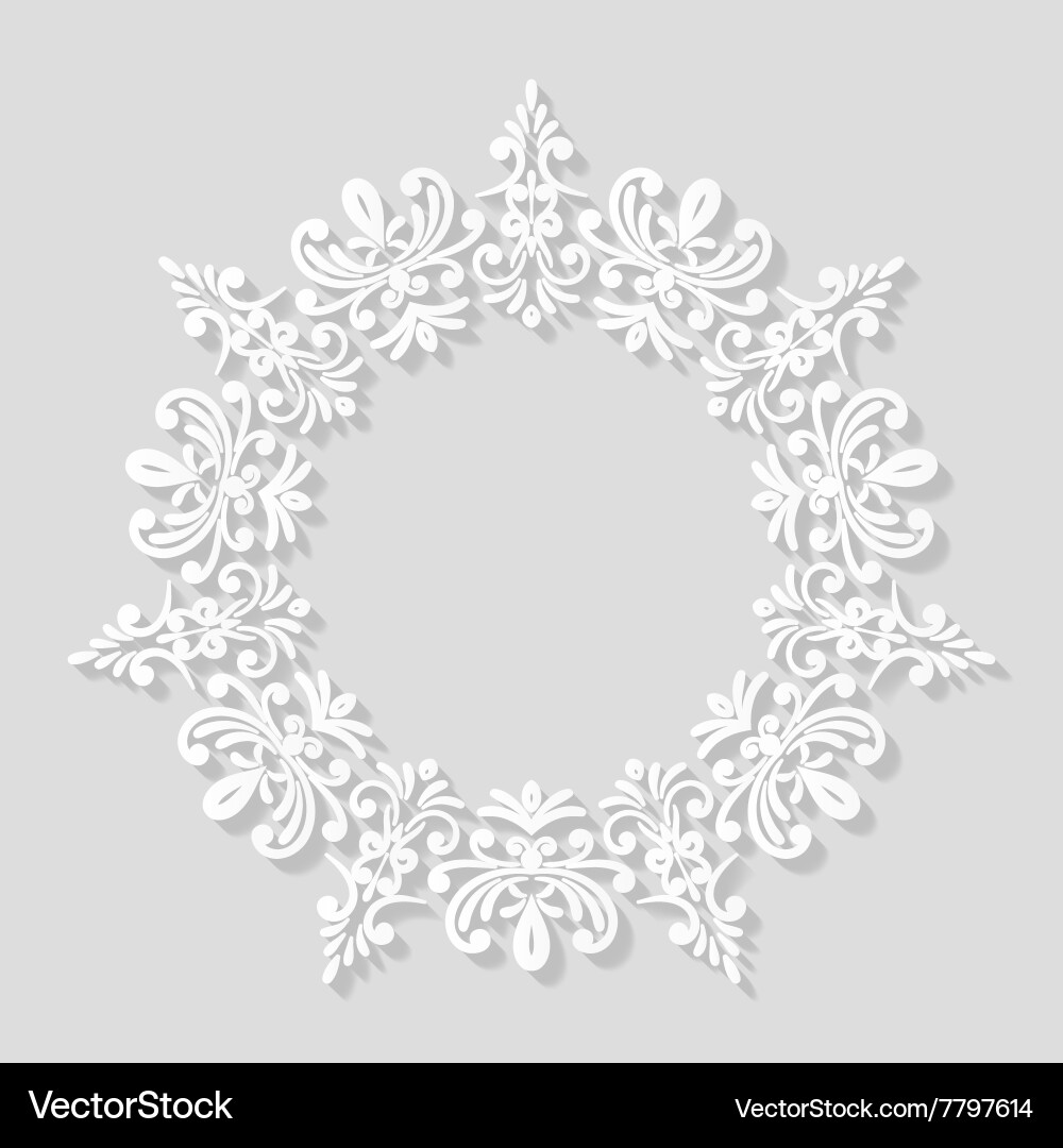 Elegant paper retro floral frame Royalty Free Vector Image