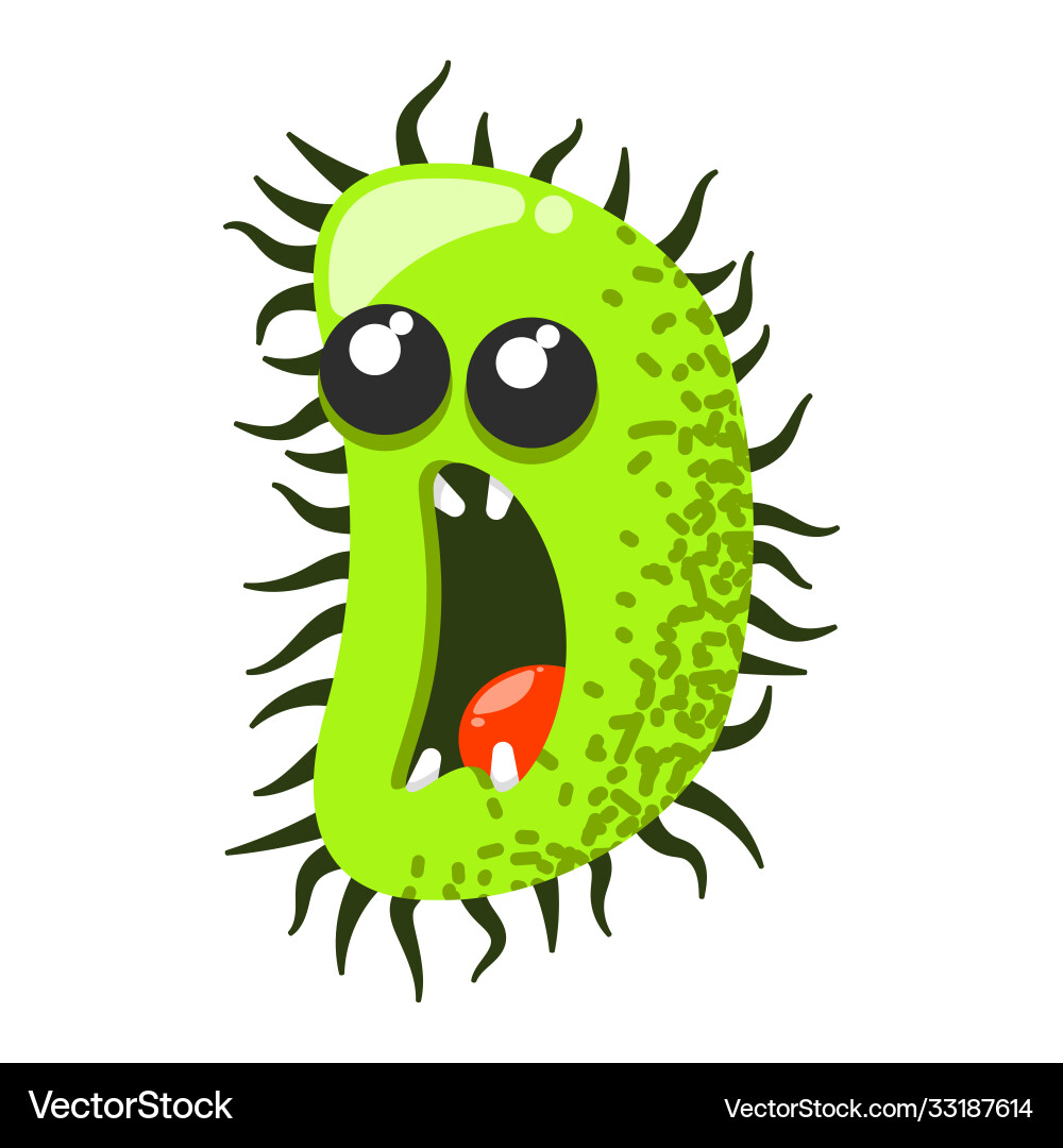 Funny and cute virus bacteria germ cartoon Vector Image