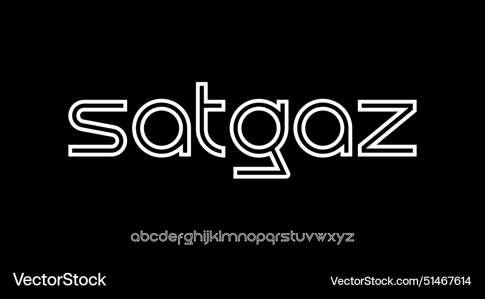 Futuristic technology font typeface Royalty Free Vector