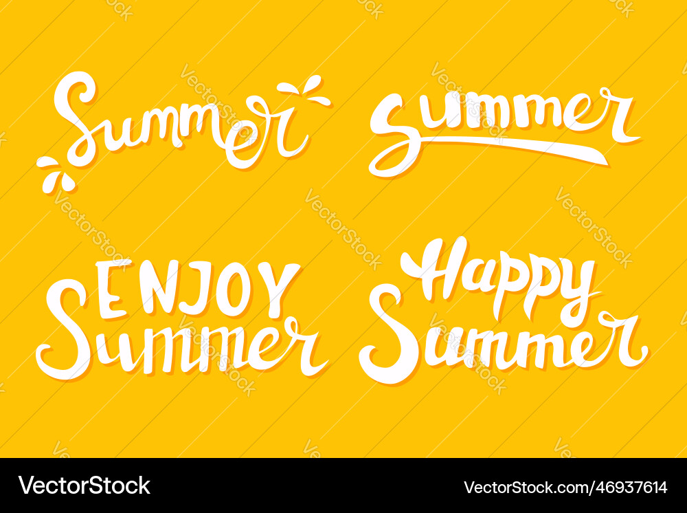 Handwritten lettering compositions of summer Vector Image