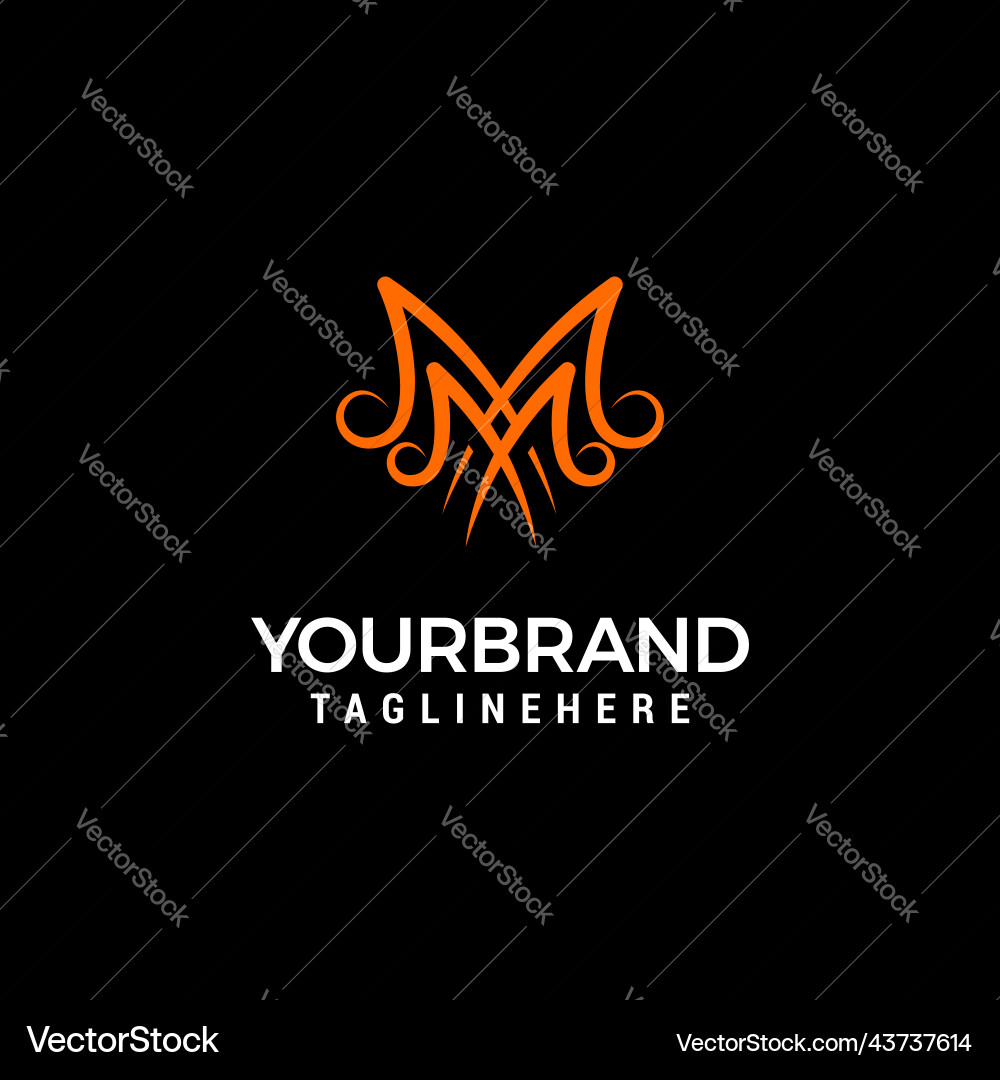 M letter logo luxury on black background design Vector Image
