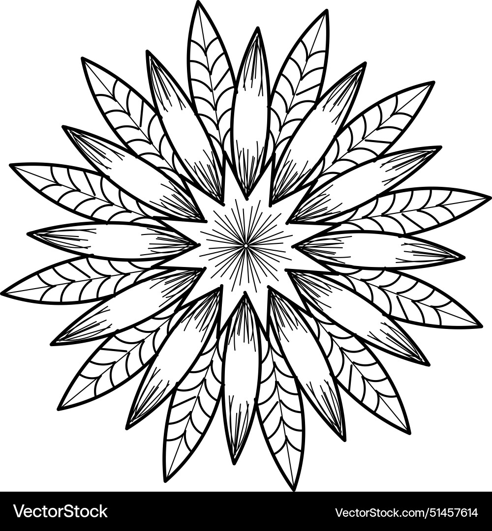 Mandala art design in circle simple Royalty Free Vector