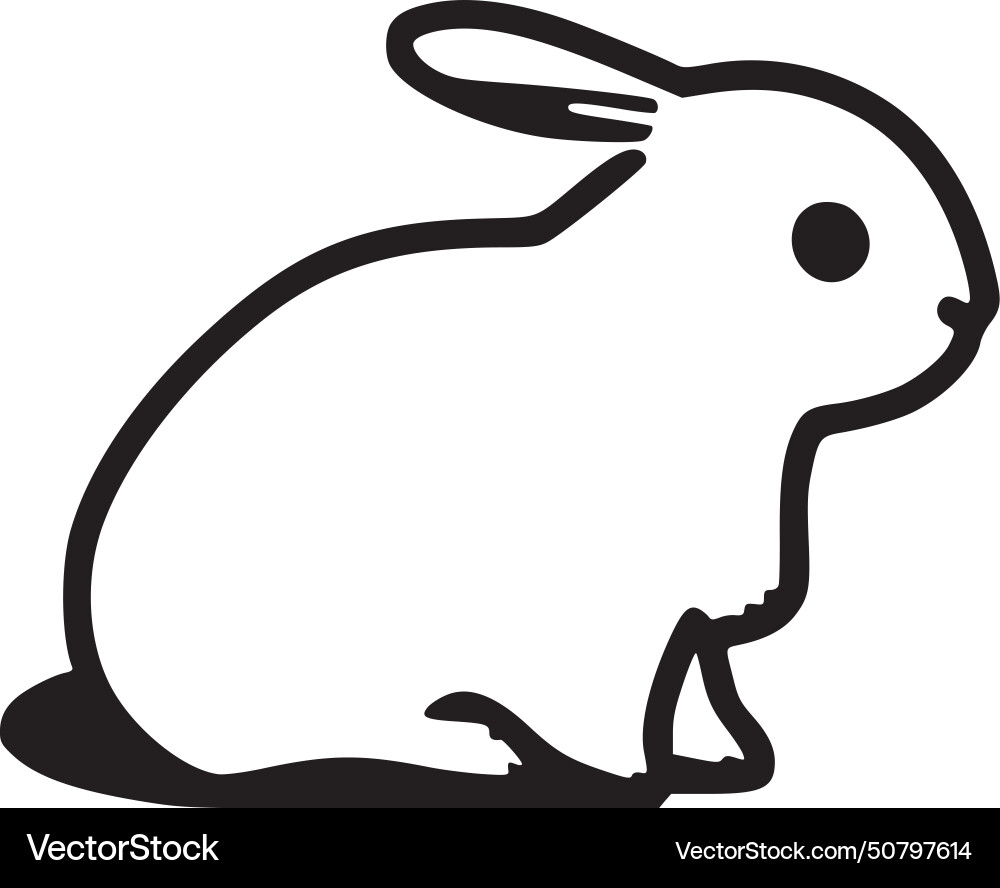 Rabbit - black and white isolated icon Royalty Free Vector
