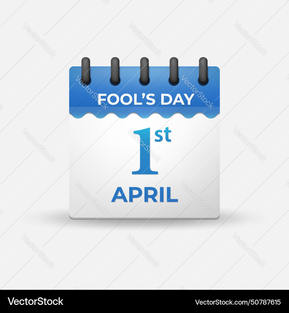 April fools day on 1st calendar Royalty Free Vector Image