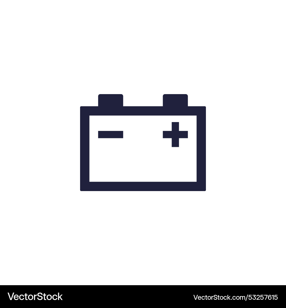 Battery warning icon pictogram on white Royalty Free Vector