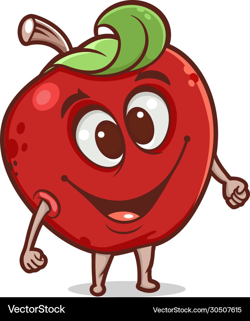 Cartoon apple Royalty Free Vector Image - VectorStock