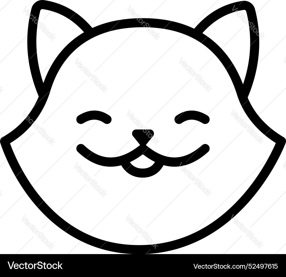 Cat head outline icon face design on white Vector Image