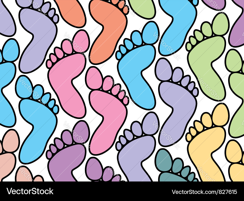 Colorful feet background Royalty Free Vector Image