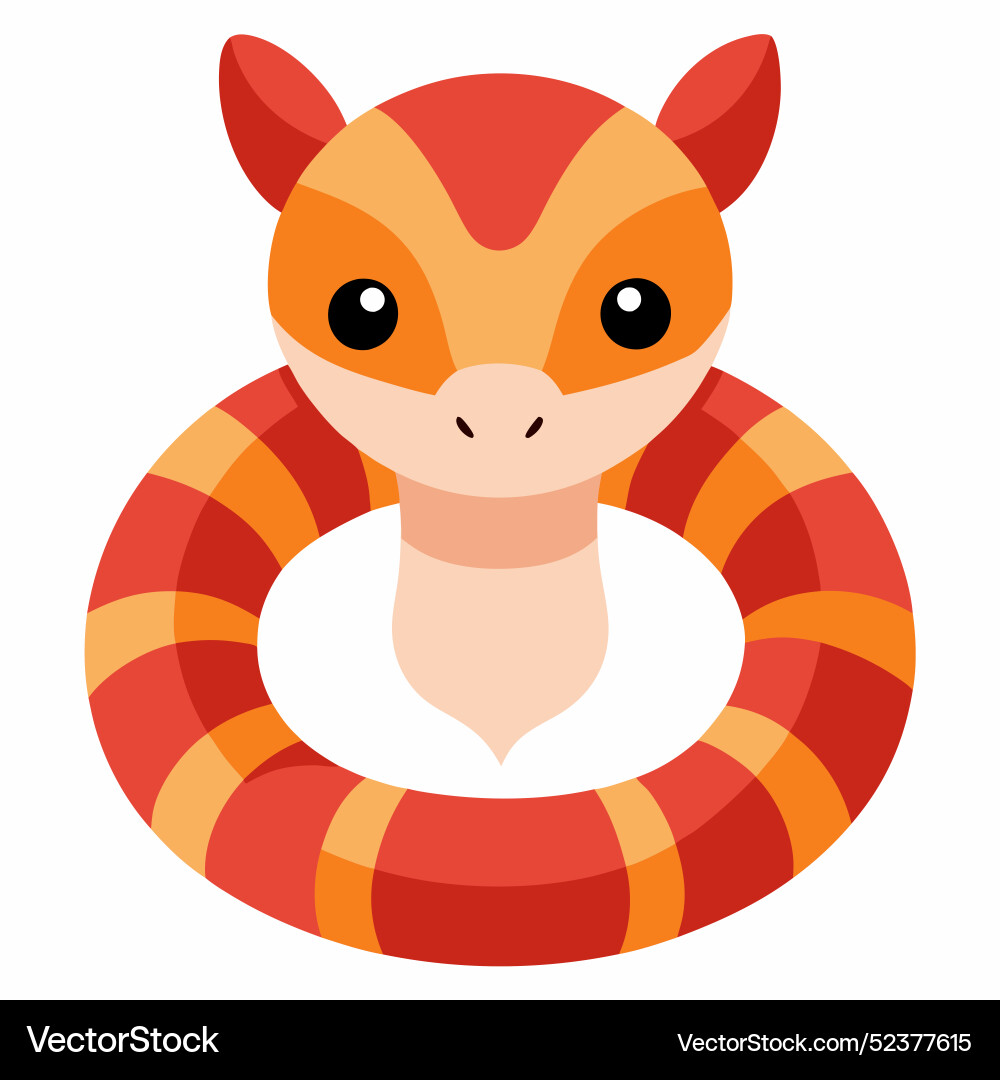 Copperhead snake flies kawaii Royalty Free Vector Image
