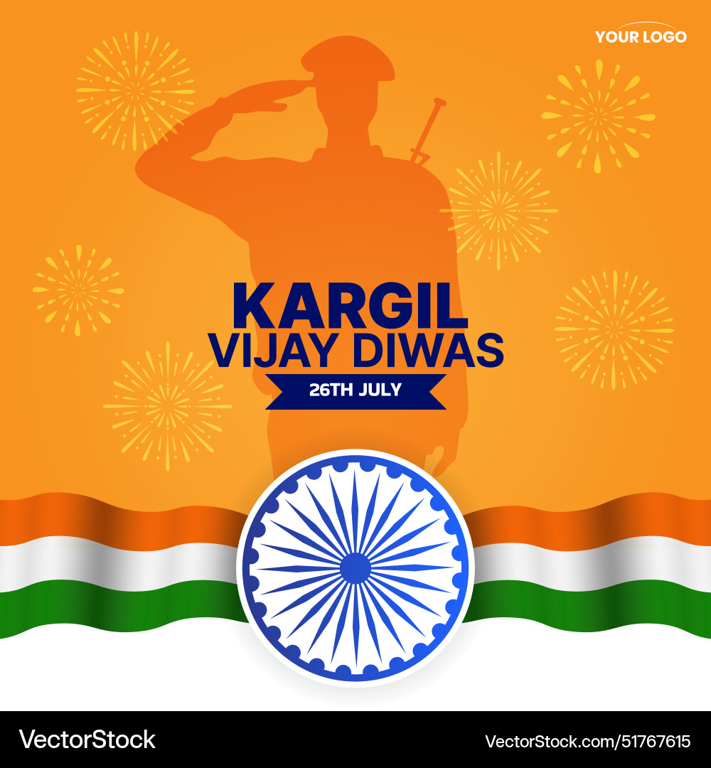 Kargil vijay diwas celebration concept banner Vector Image