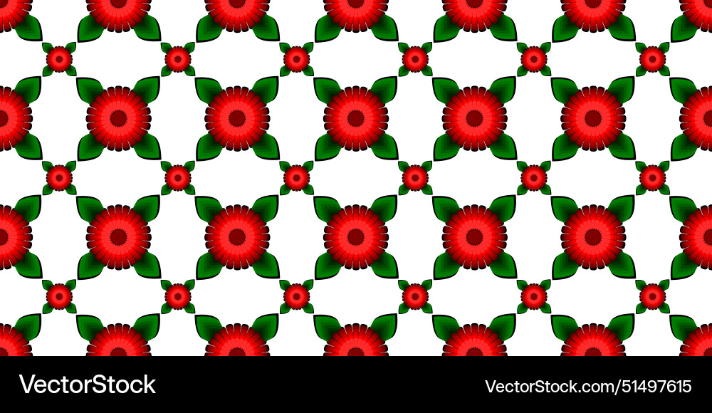 Pattern of red color flower art 26 Royalty Free Vector Image