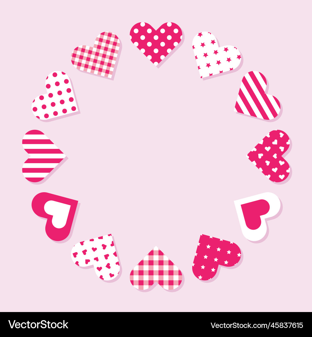 Round frame made of hearts Royalty Free Vector Image