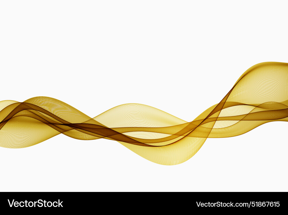 Soft golden wavy lines abstract wave flow Vector Image