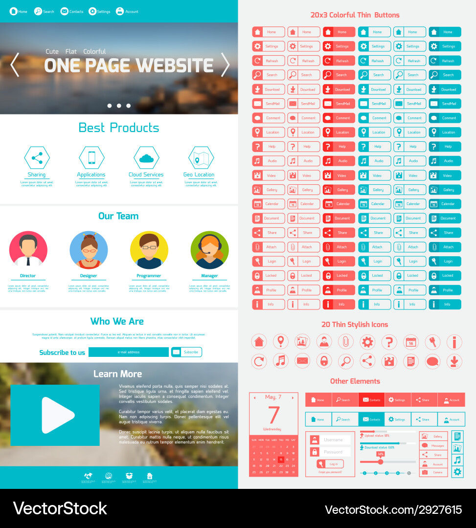 Website design template Royalty Free Vector Image
