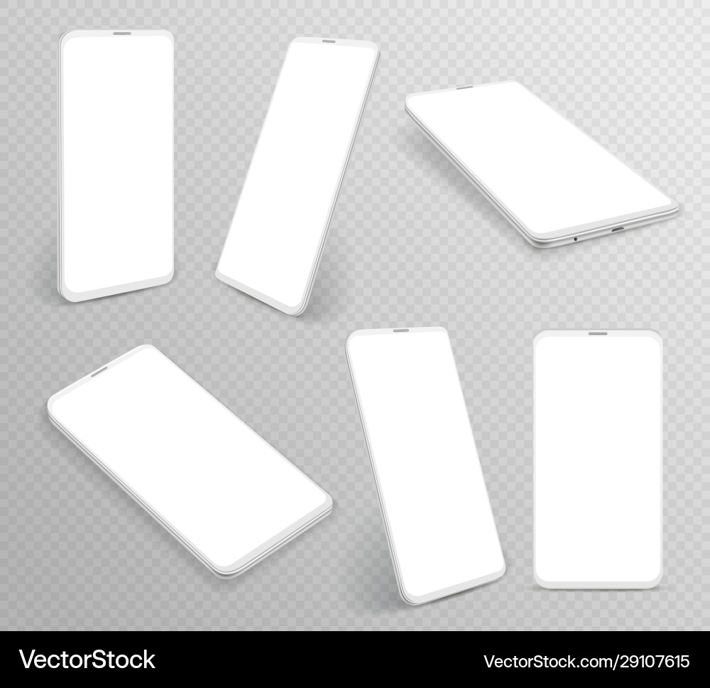 White Smartphone Collection Royalty Free Vector Image