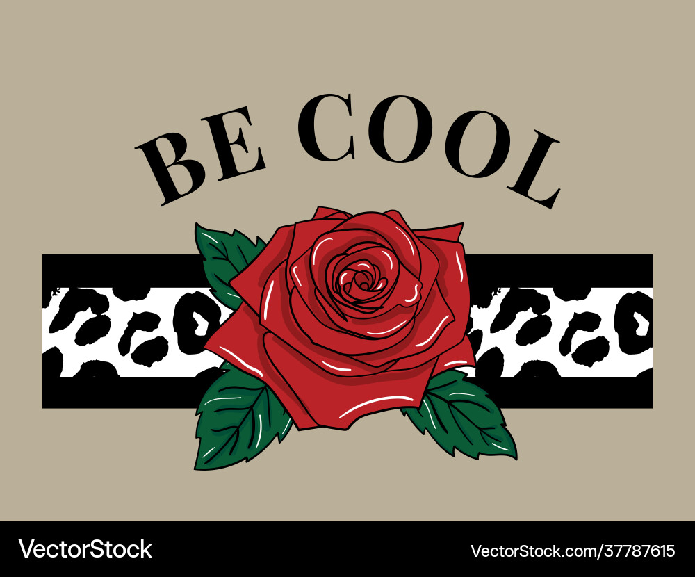 Wild cool slogan ripped off revealing leopard Vector Image