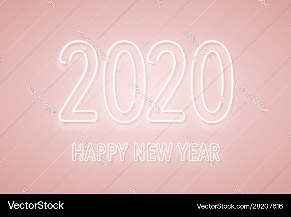 2020 new year neon signboard numbers Royalty Free Vector