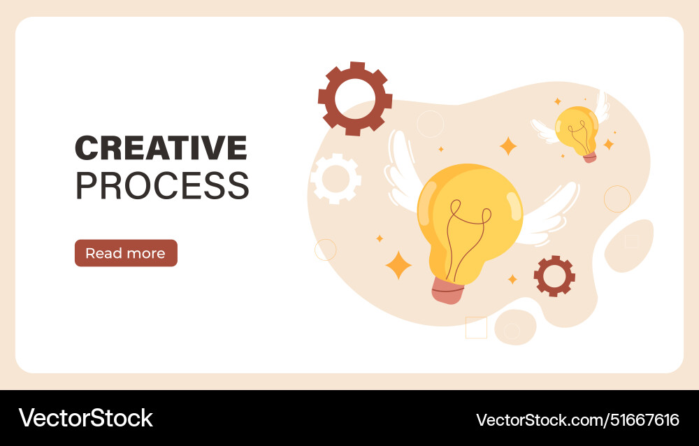 Kreative Prozess Poster Leuchtmittel mit Flügeln Vektorbild