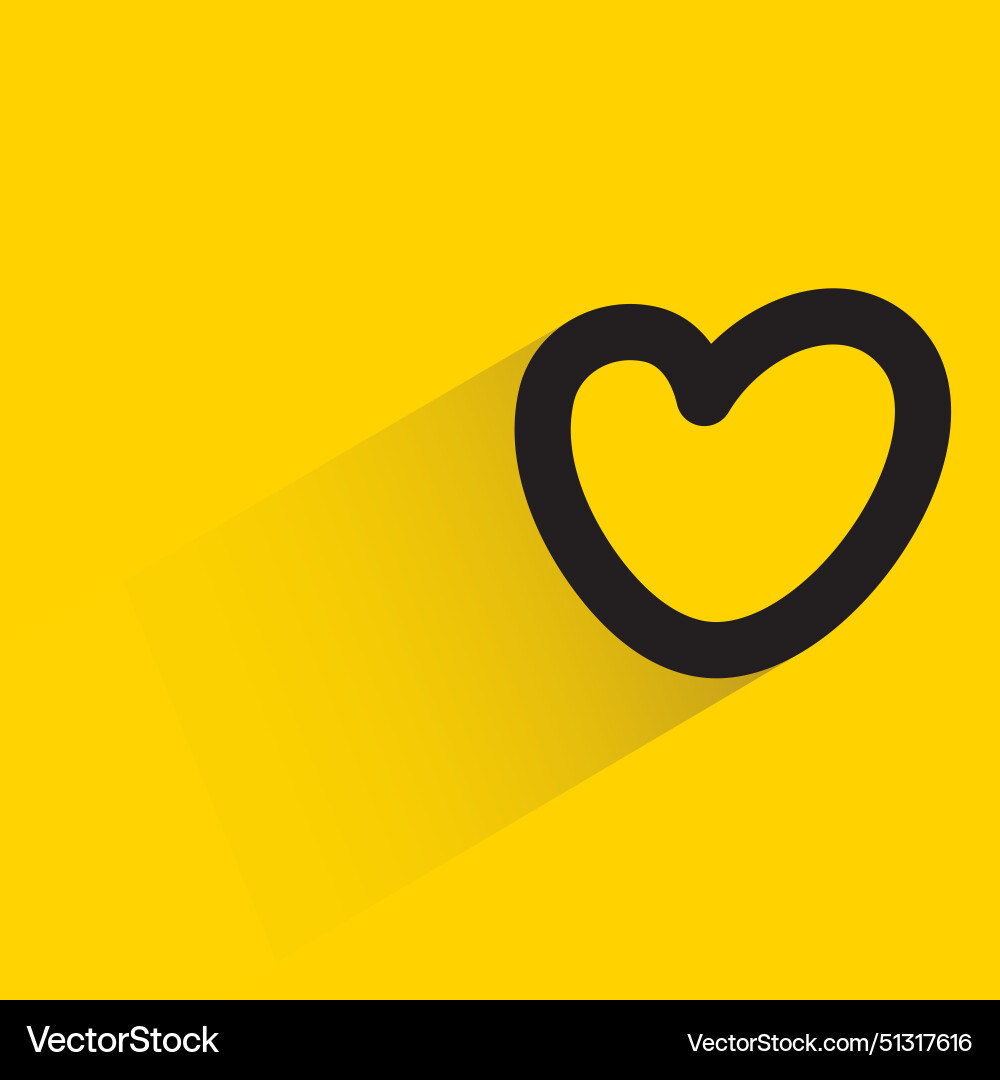 Heart icon with shadow Royalty Free Vector Image