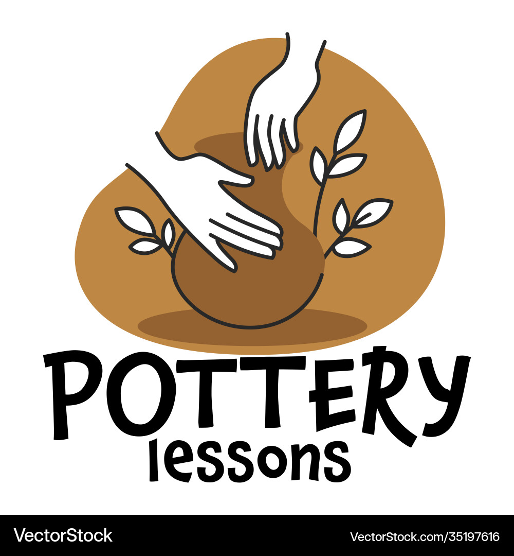 Pottery lessons and classes for making pots Vector Image