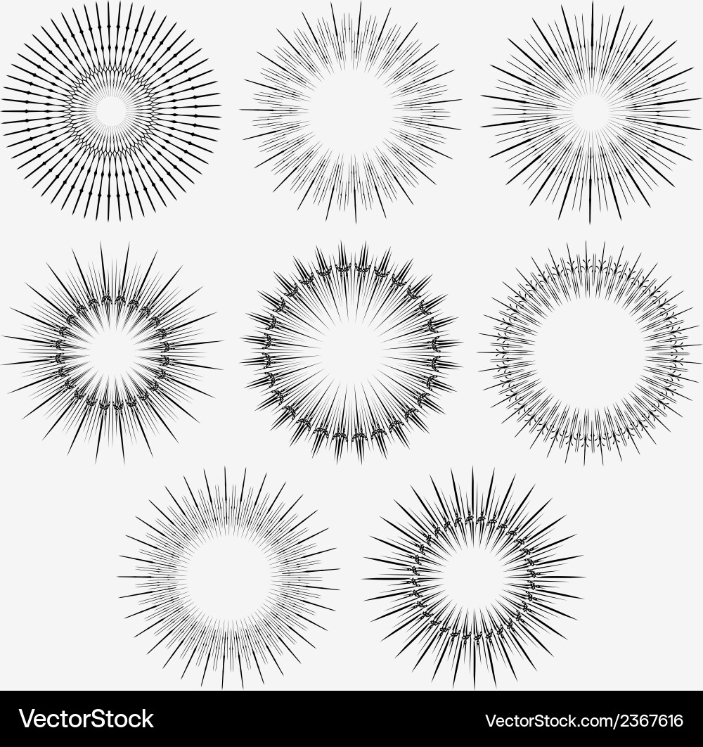 Radial circle elements set 003 Royalty Free Vector Image