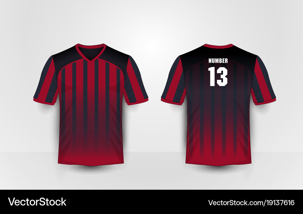 Red and Black Sport T-Shirt Pattern Royalty Free Vector