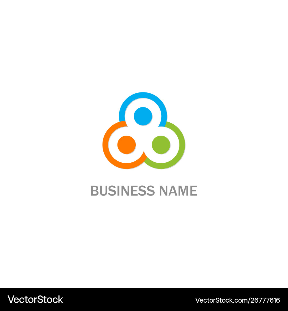 Round circle connect colorful unity logo Vector Image