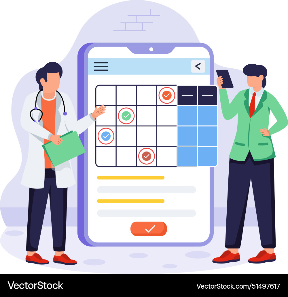 Appointment scheduling flat Royalty Free Vector Image