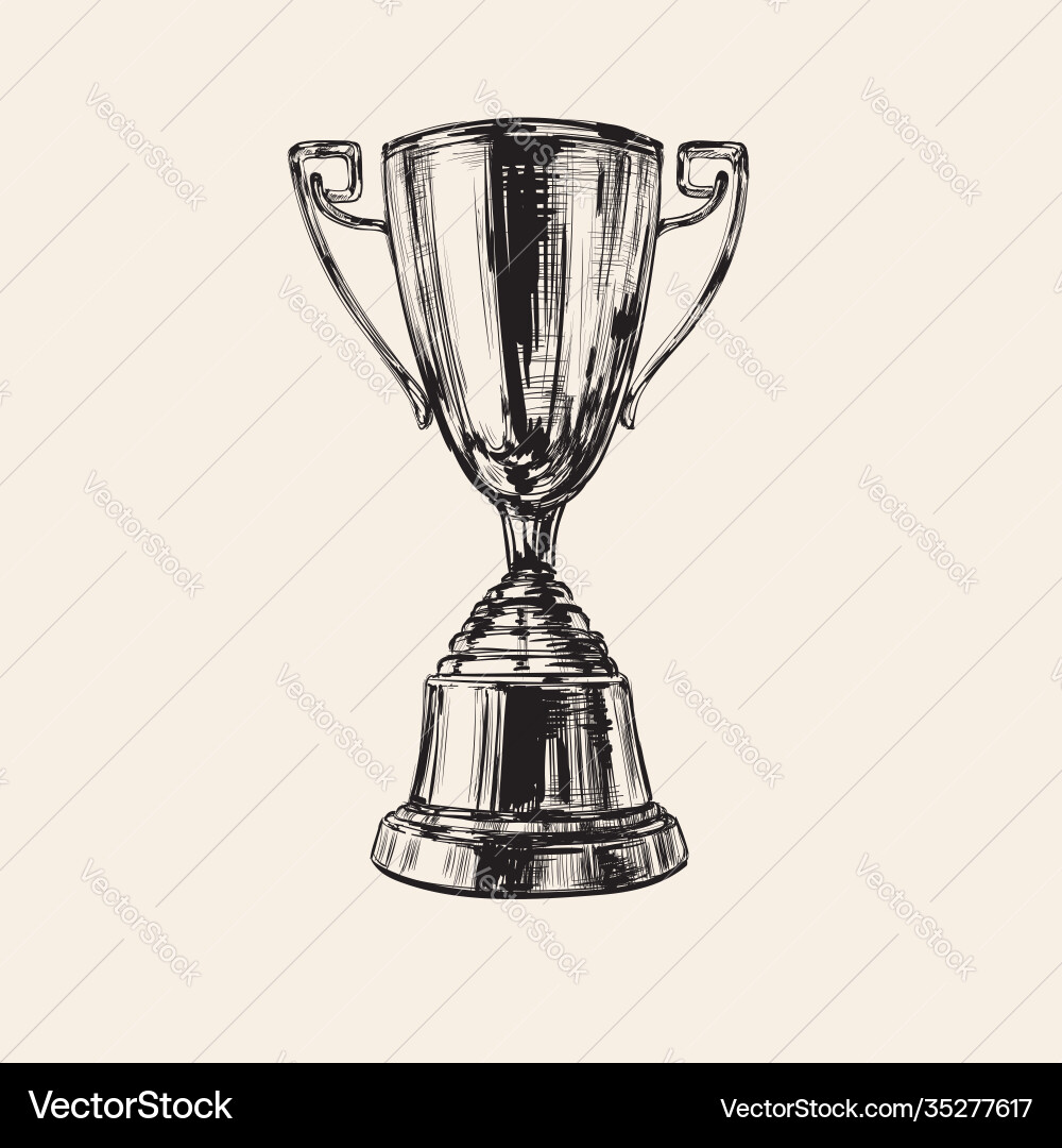 Award trophy competition hand drawn Royalty Free Vector