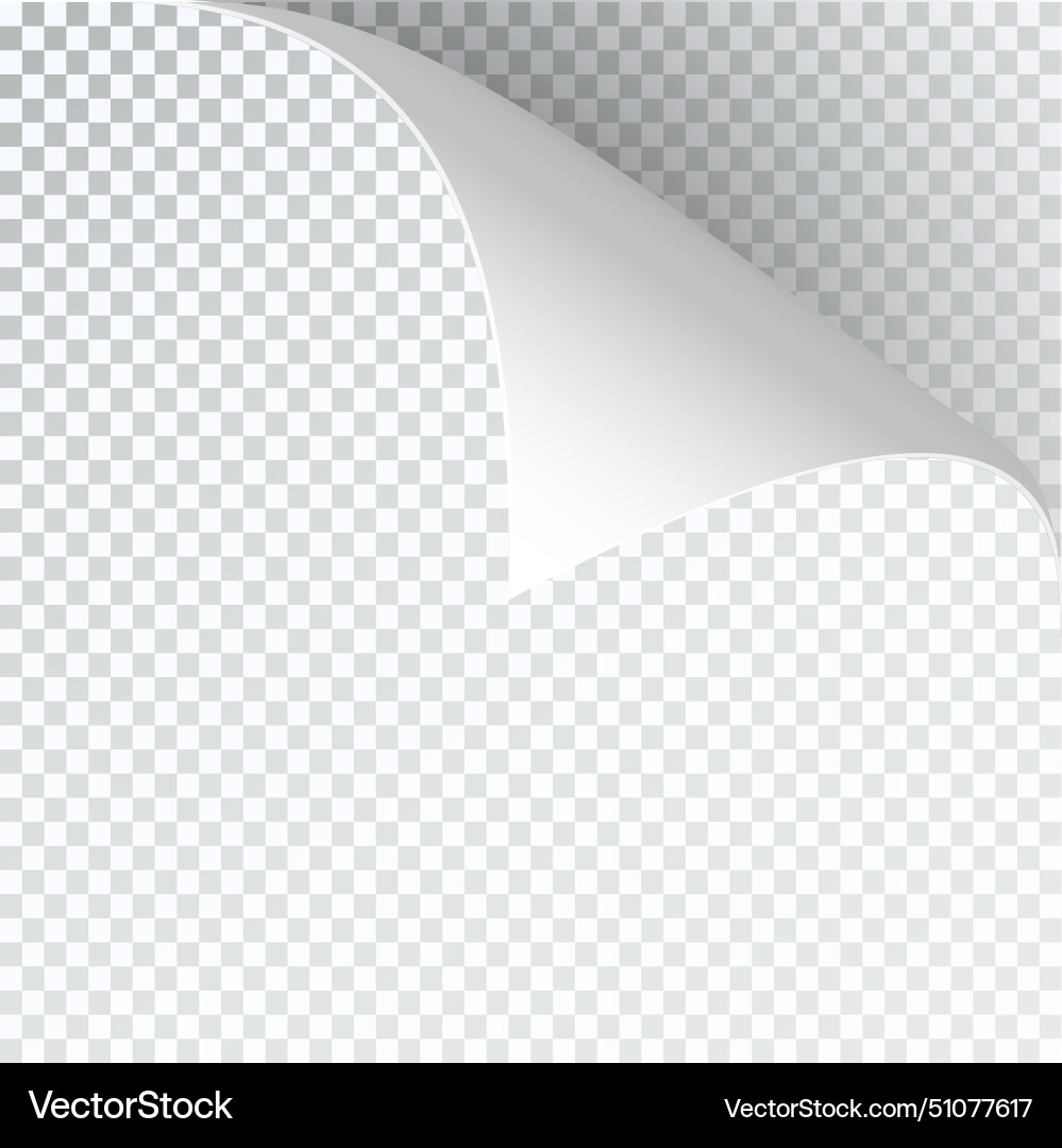 Curly page corner realistic curled Royalty Free Vector Image