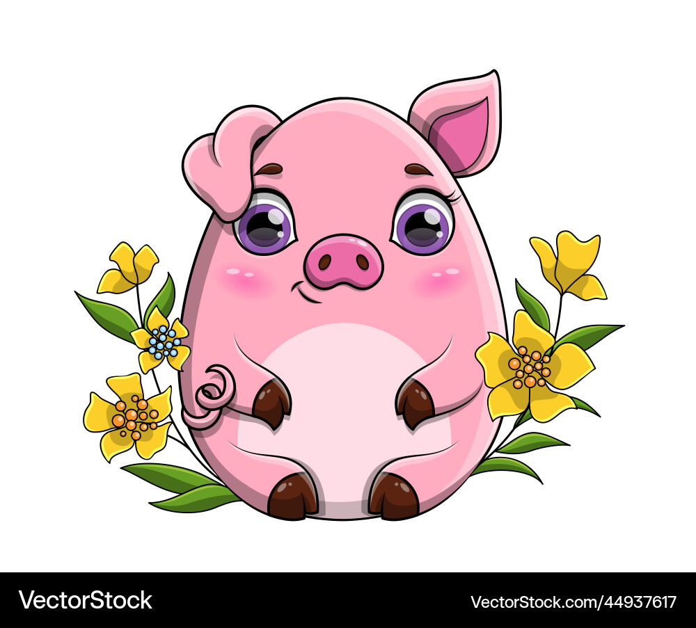 Cute Easter Pig Royalty Free Vector Image - VectorStock