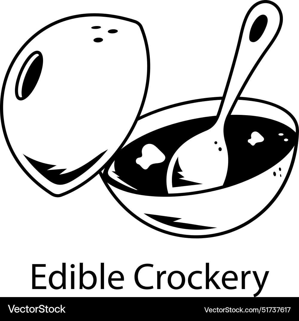 Edible crockery Royalty Free Vector Image - VectorStock