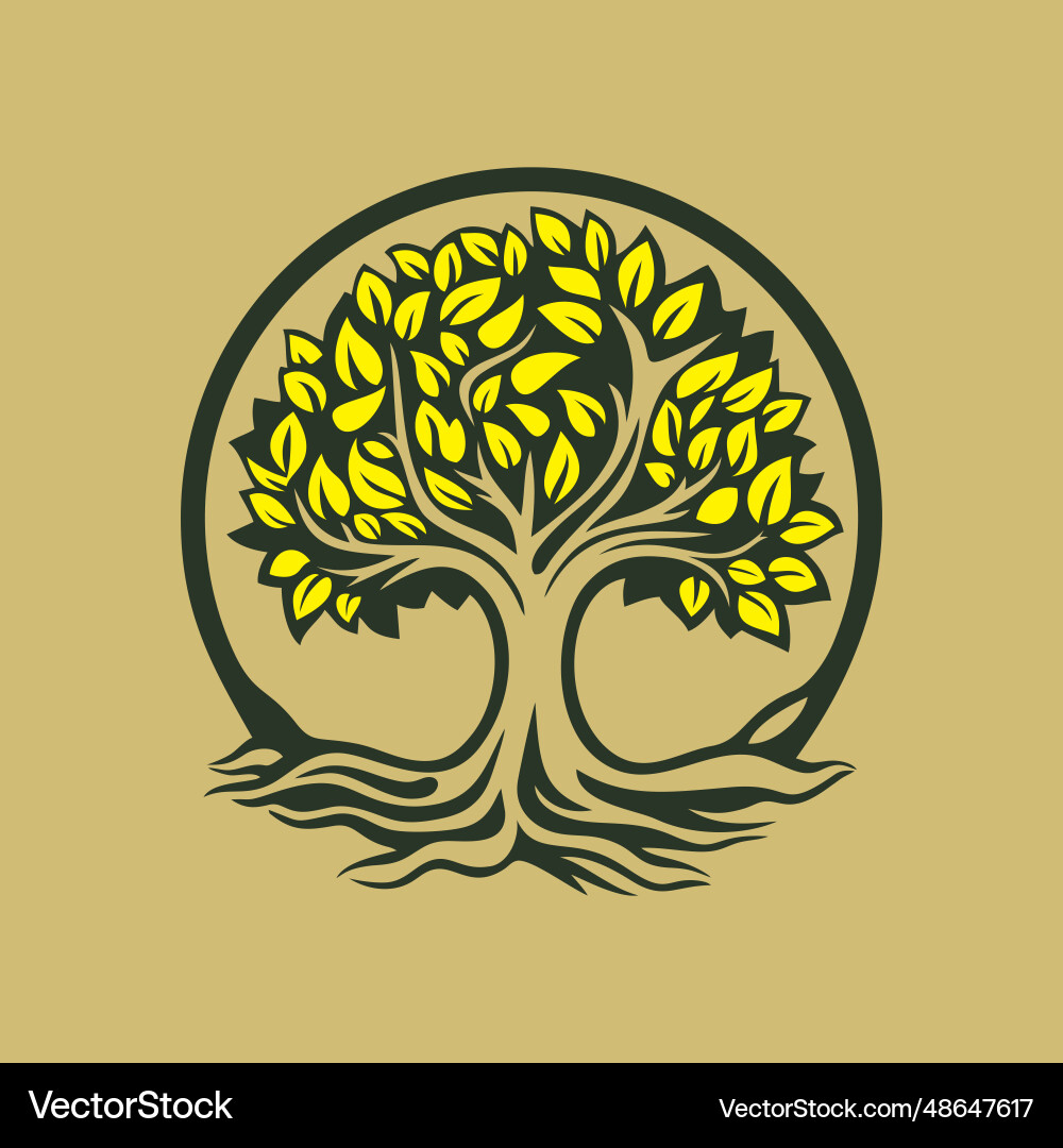 Elegant Oak Tree Logo Template Royalty Free Vector Image