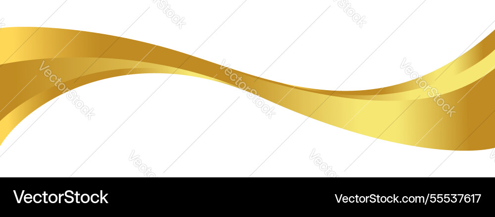 Gold wave curve golden corner shape Royalty Free Vector
