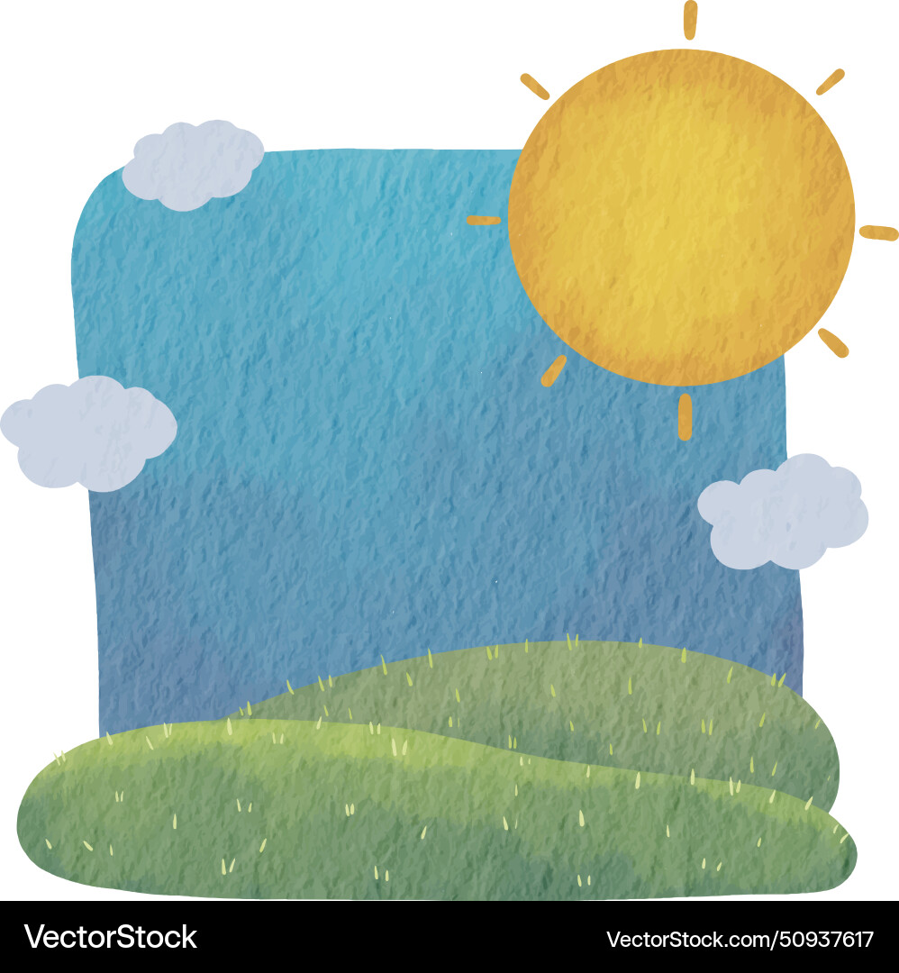 Green grass meadow on sunny day banner Royalty Free Vector