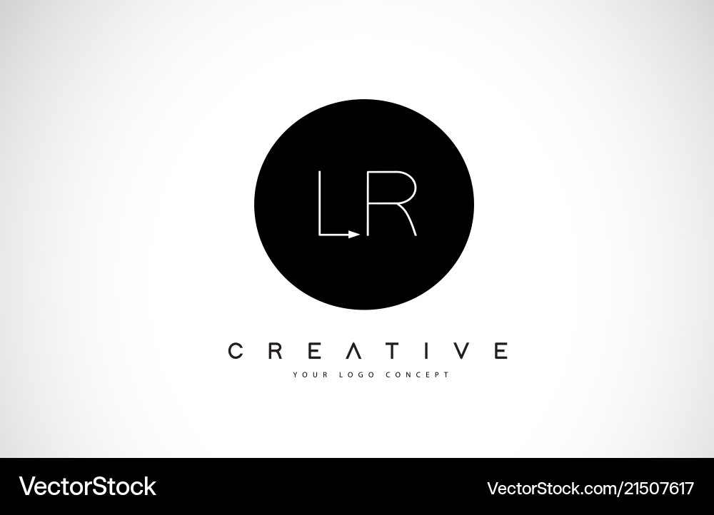 Lr l r logo design with black and white creative Vector Image