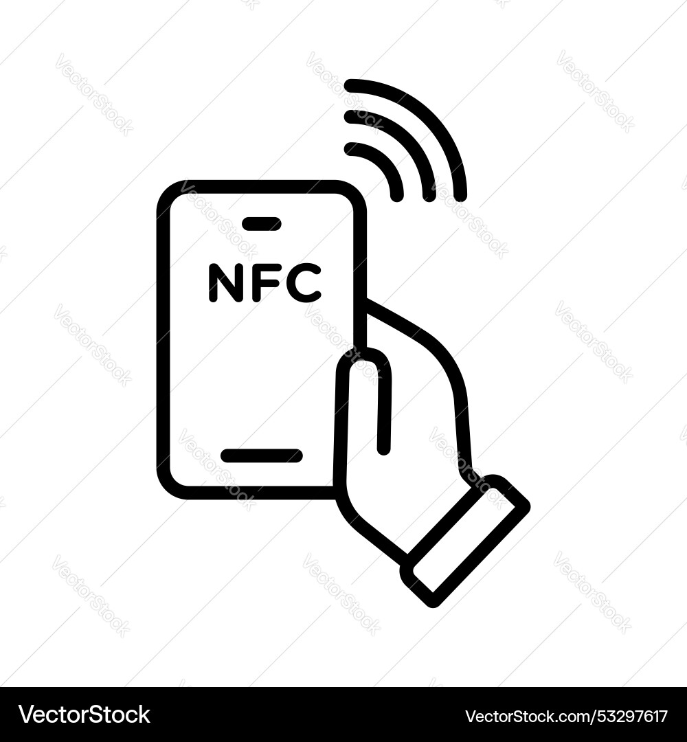 Nfc communication icon set smartphone contactless Vector Image