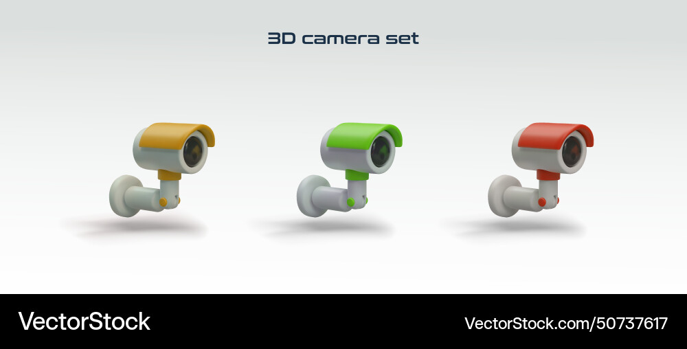 Poster with collection of different cameras night Vector Image