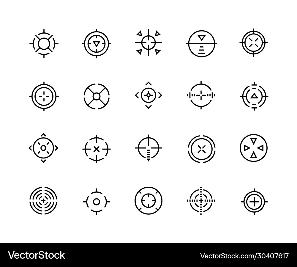 Sniper Target Icons - Bullseye Aim Royalty Free Vector Image