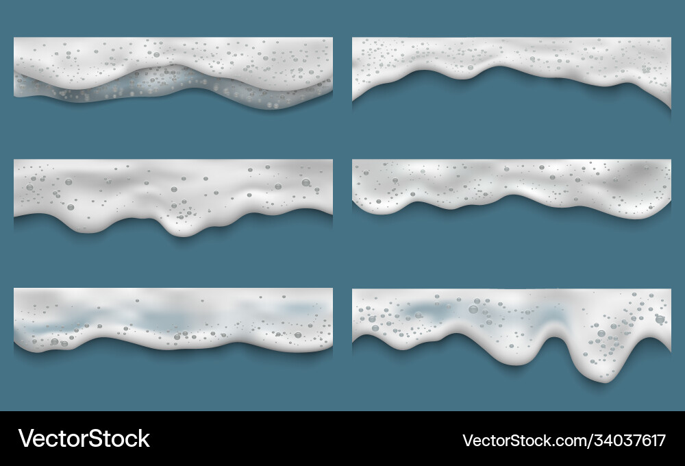 Water foam clean washing liquids bath laundry Vector Image
