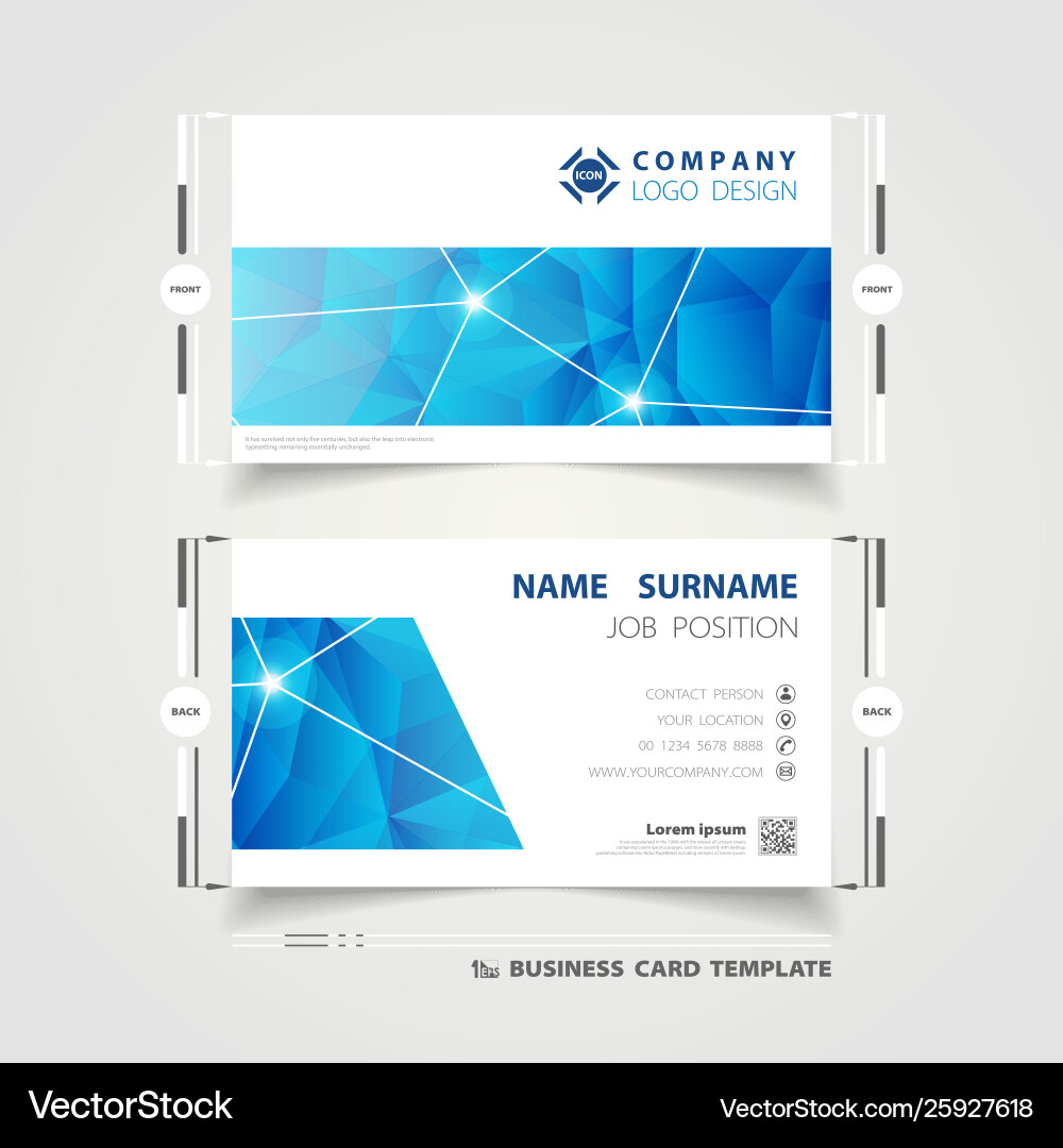 Abstract corporate blue technology name card Vector Image
