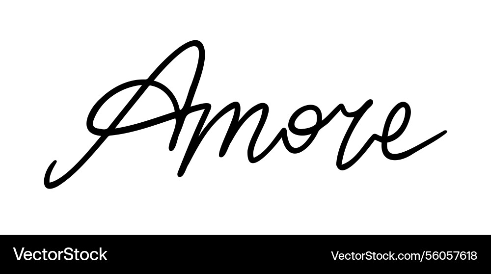 Amore word hand drawn doodle lettering quote Vector Image