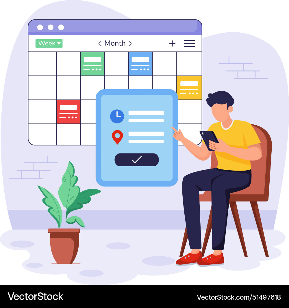 Appointment scheduling flat Royalty Free Vector Image