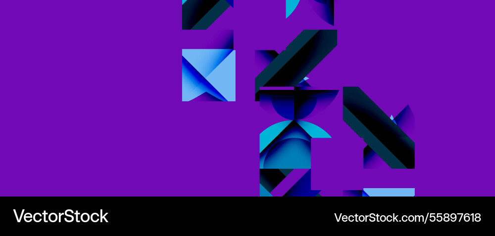 Circles semi circles squares and round triangles Vector Image